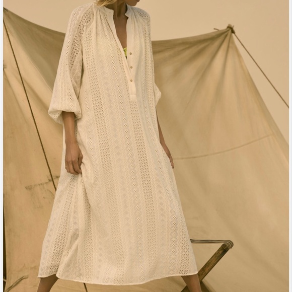 Zara | Dresses | Zara Midi Dress With Cutwork Embroidery Zara 47861712 Size Small Nwt | Poshmark